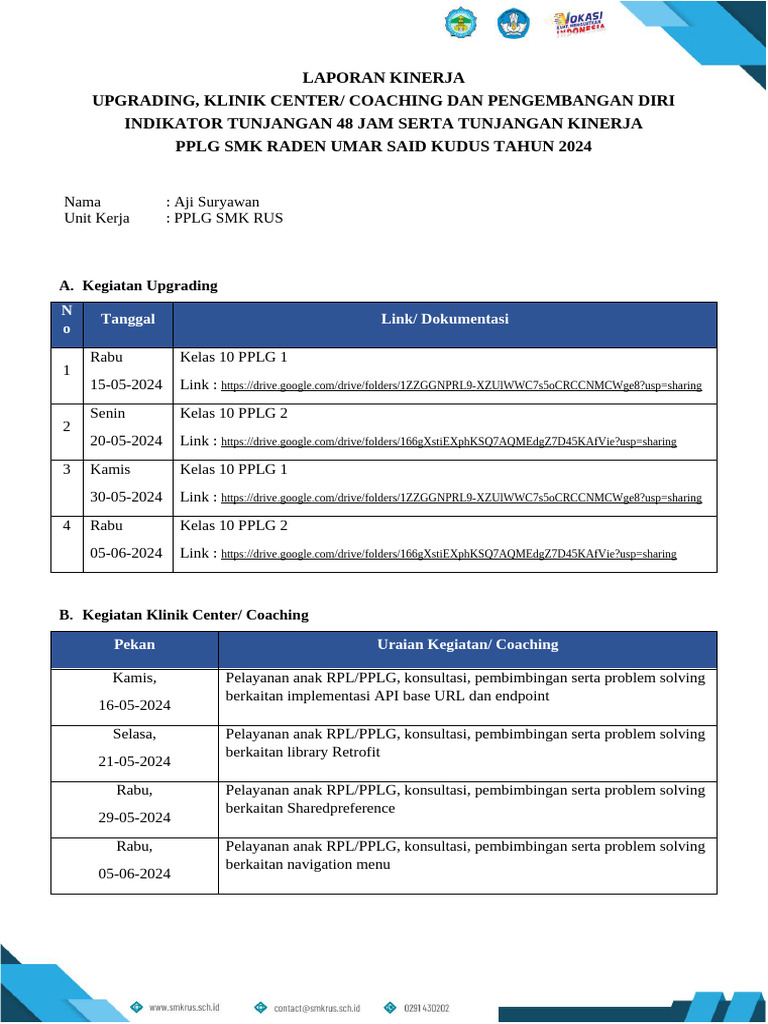 2024-05-LAPORAN KINERJA GURU RPL - Agus Hamdun | PDF
