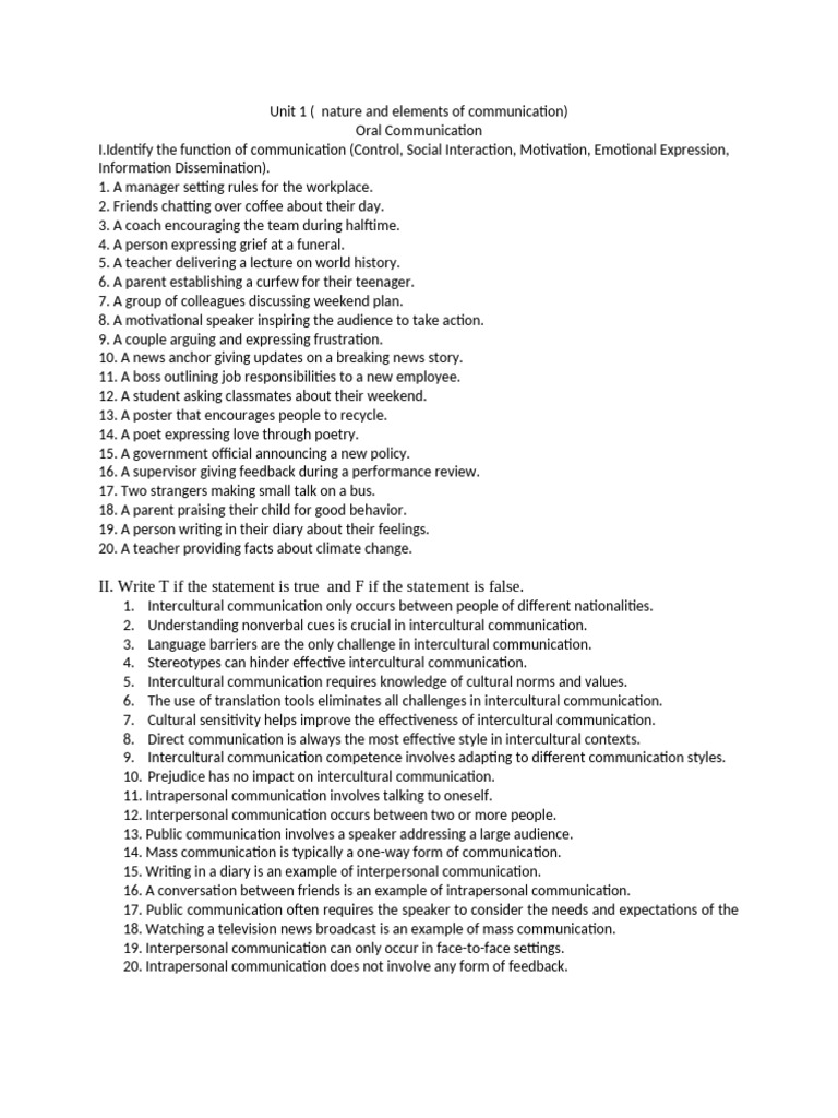 Unit 1 Long Exam | PDF