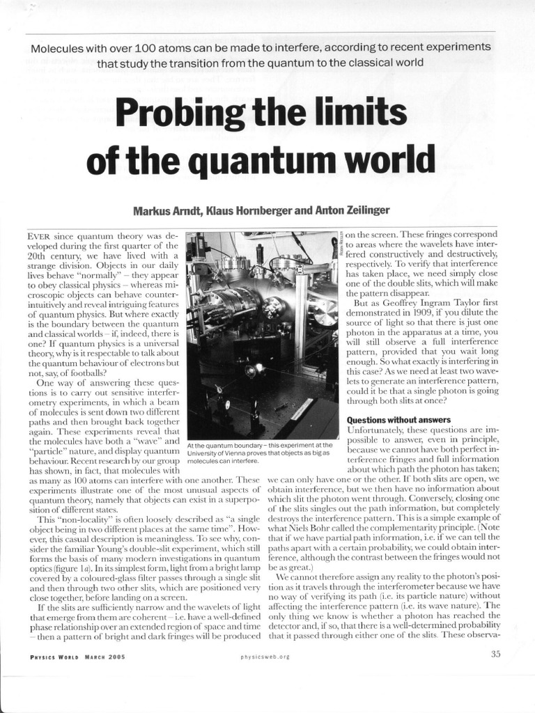 Probing The Limits of The Quantum World | PDF