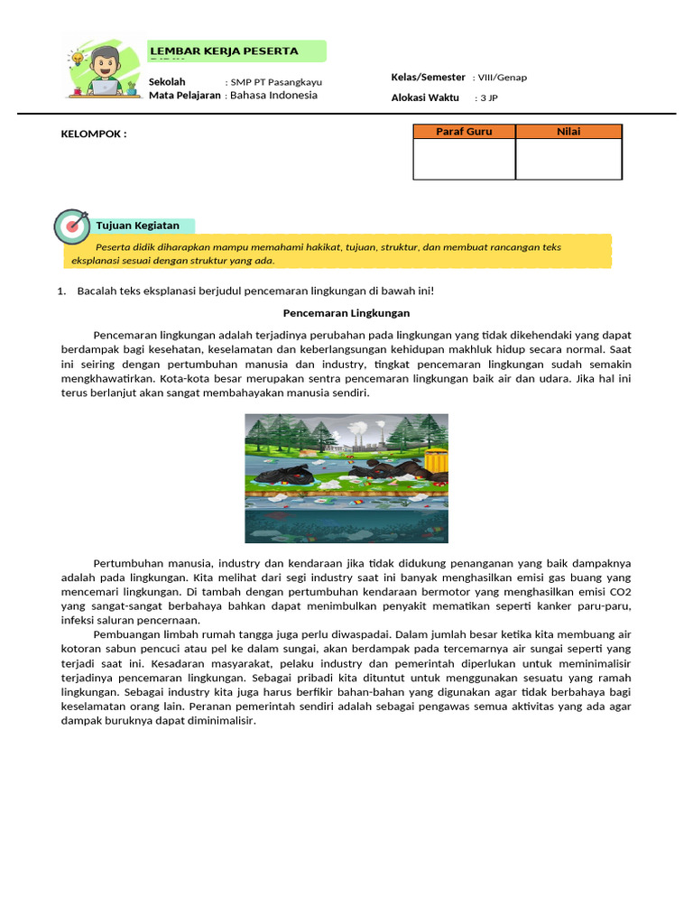 LKPD Teks Eksplanasi | PDF