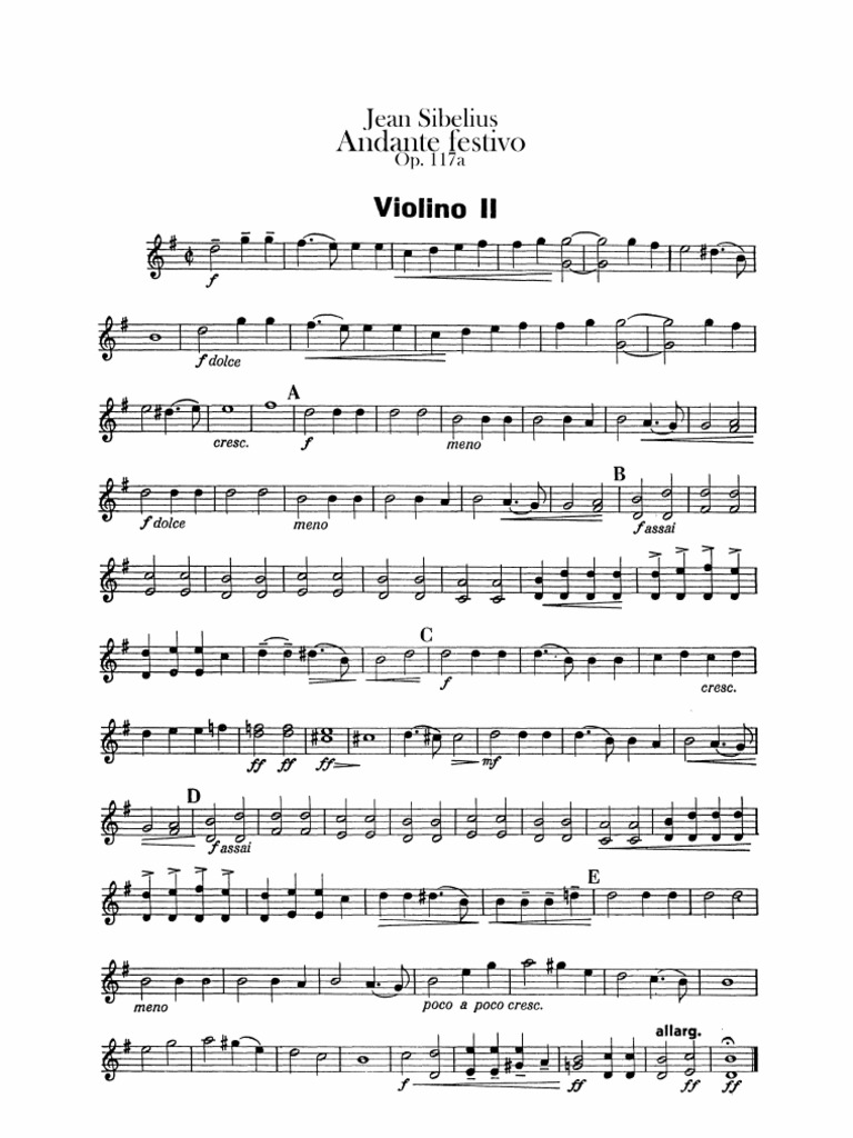 Andante Festivo - Violin 2 | PDF