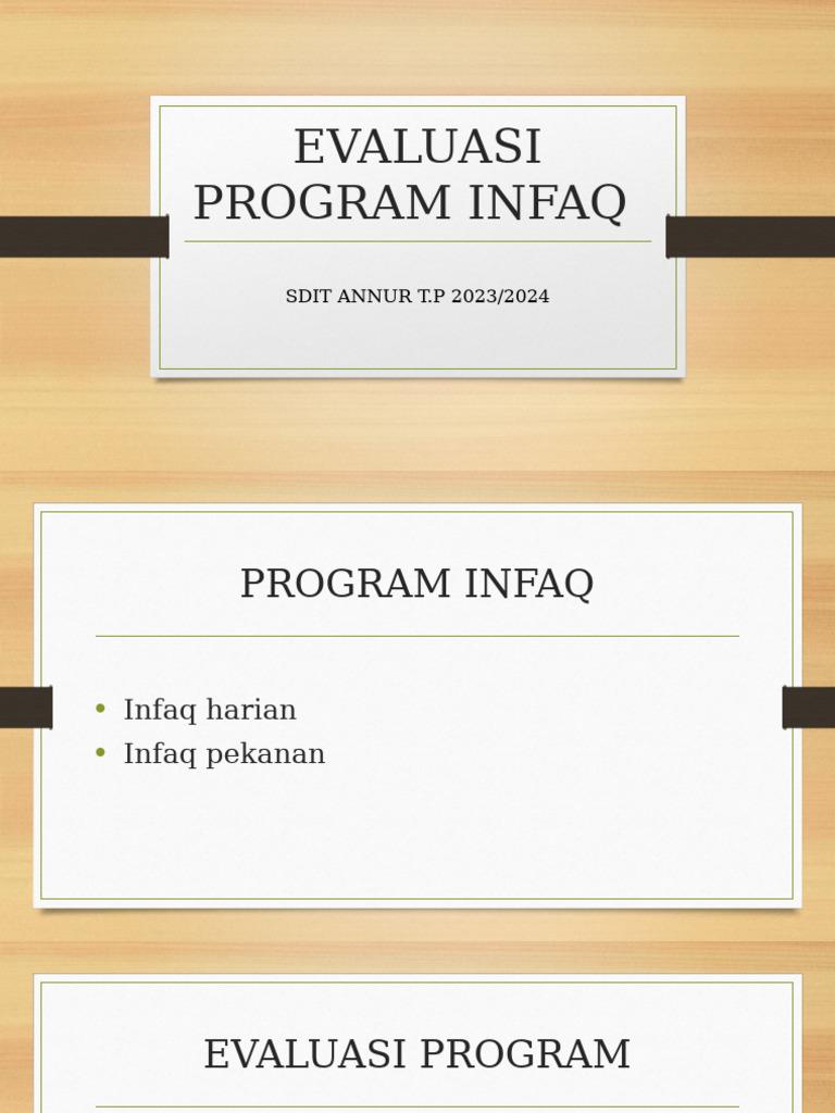 Evaluasi Program Kerja Infak | PDF