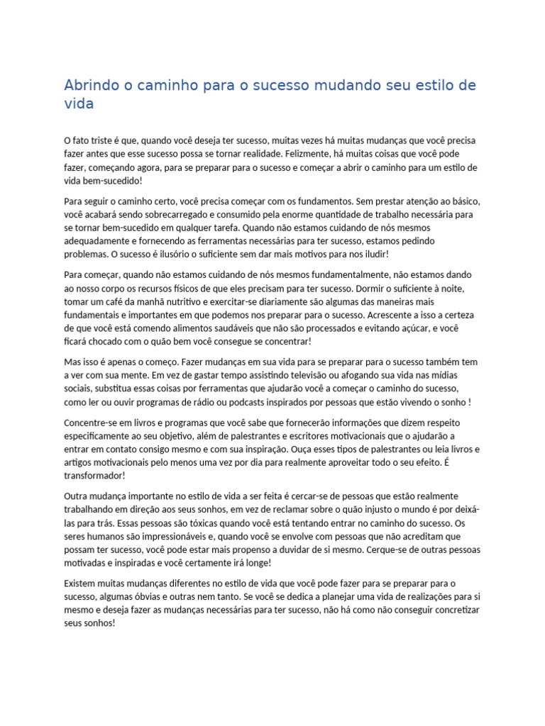 Planning For Success - Article 1.en - PT | PDF