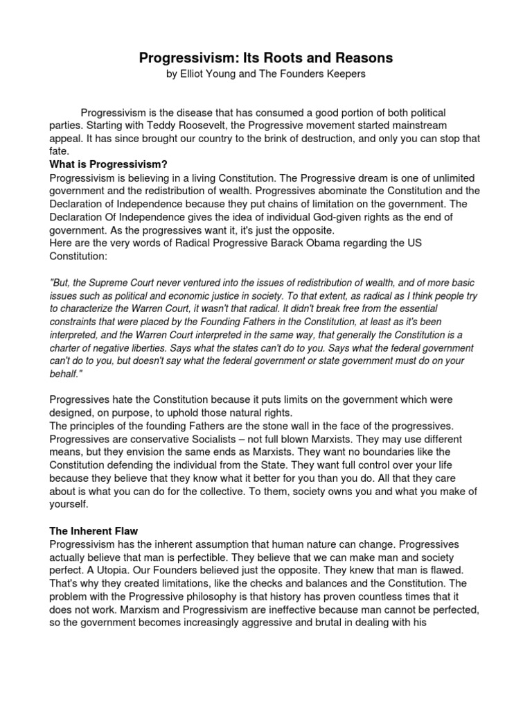 Understanding Progressivism's Threat | PDF | Progressivism | Theodore ...