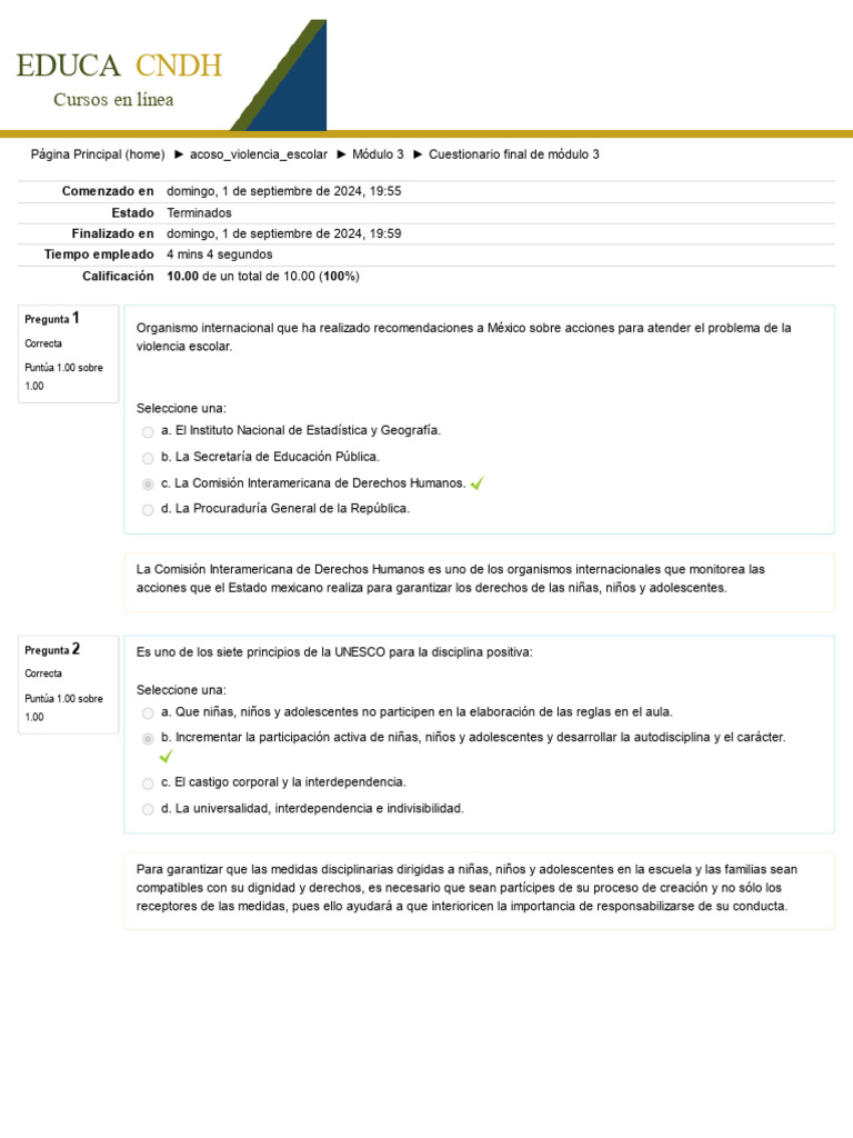 Cuestionario Final de Módulo 3 | PDF