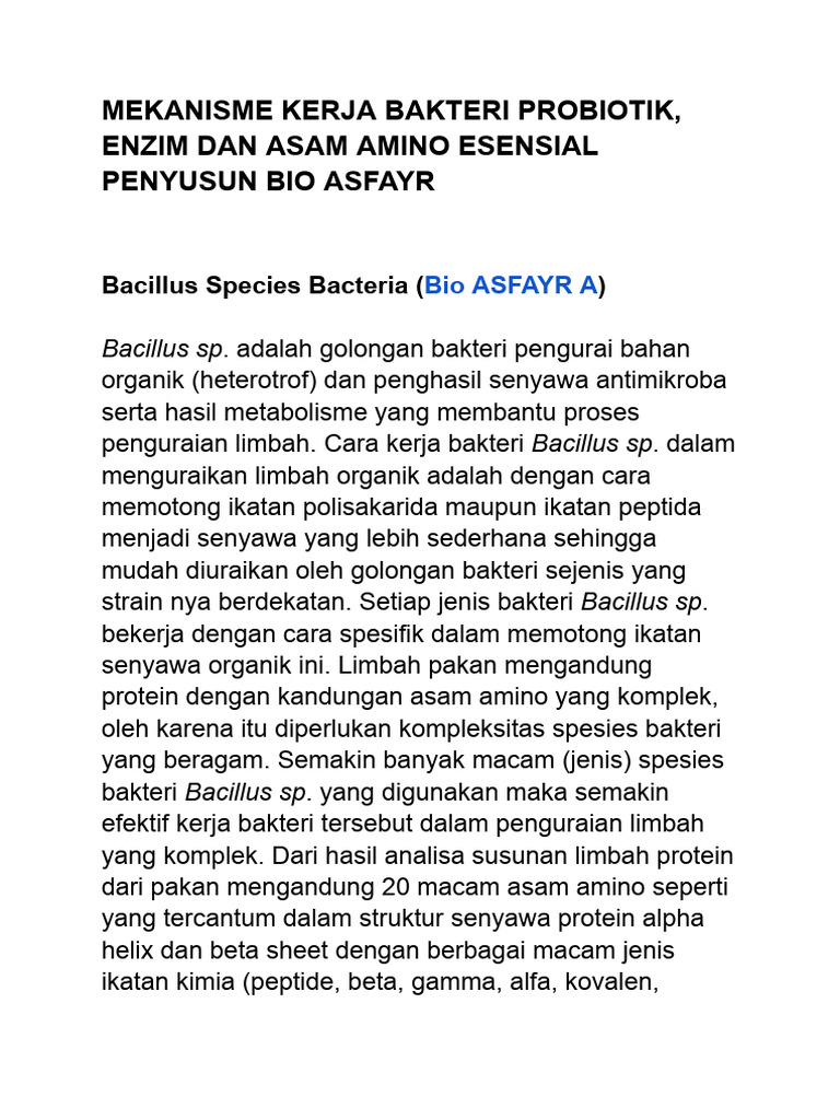 Bioflok Mekanisme Kerja Bakteri | PDF