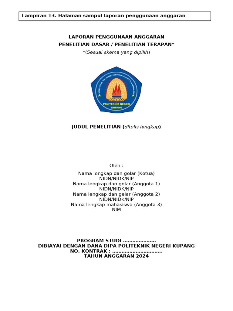 Lampiran 13 Anggaran | PDF