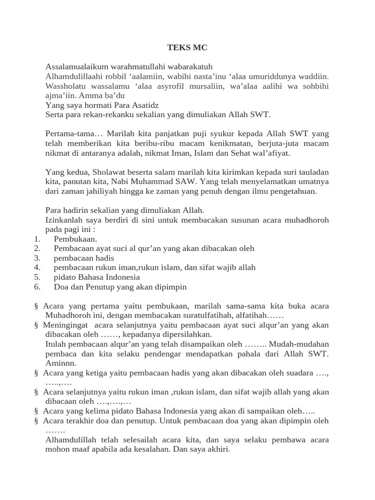 Teks MC | PDF