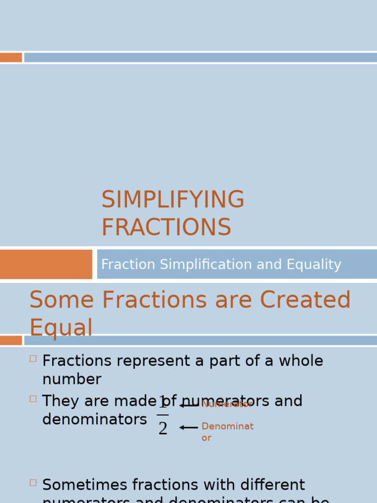 Day 4 - Simplifying - Fractions - Presentation | PDF
