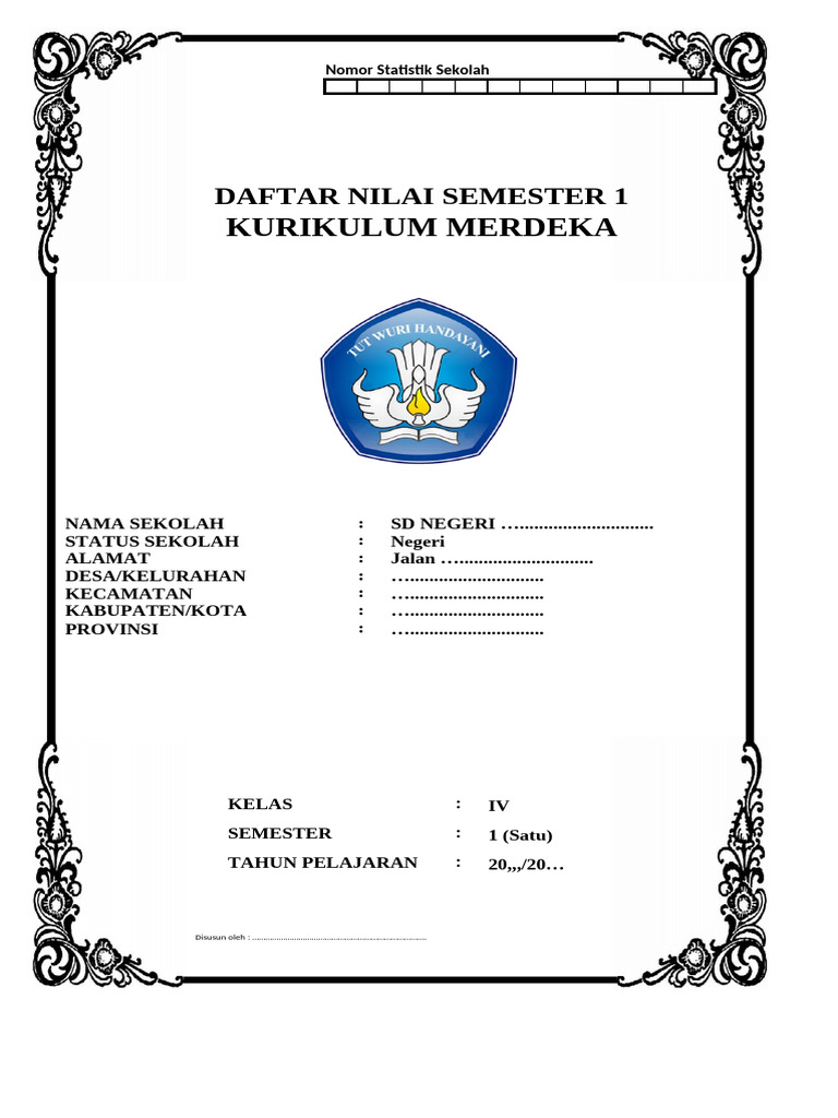 2571 Format Daftar Nilai Kurikulum Merdeka Untuk Jenjang SD Compress | PDF