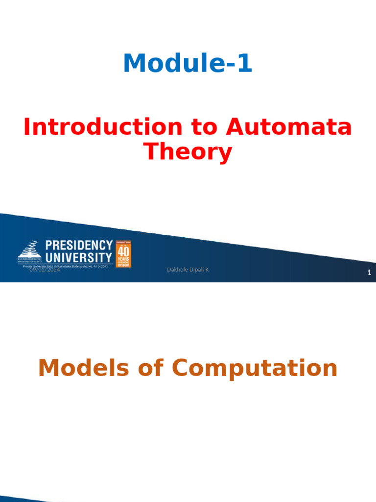 Module-1 - Introduction To Automata | PDF