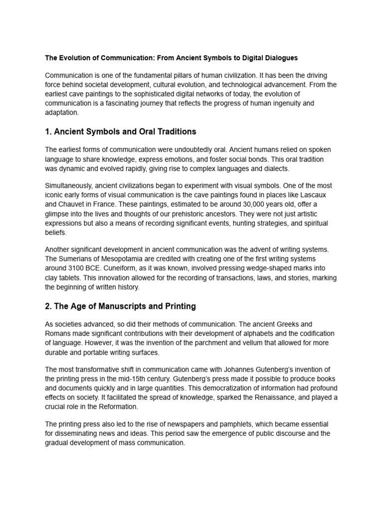 The Evolution of Communication - From Ancient Symbols To Digital ...