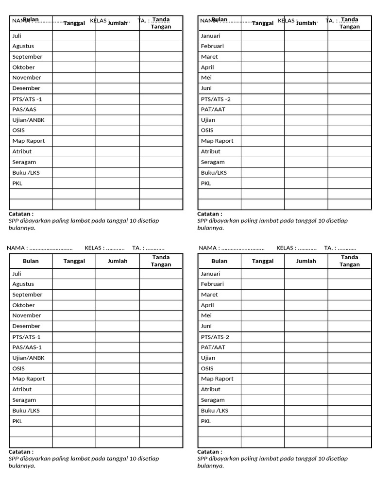 Buku Iuran Bulanan | PDF