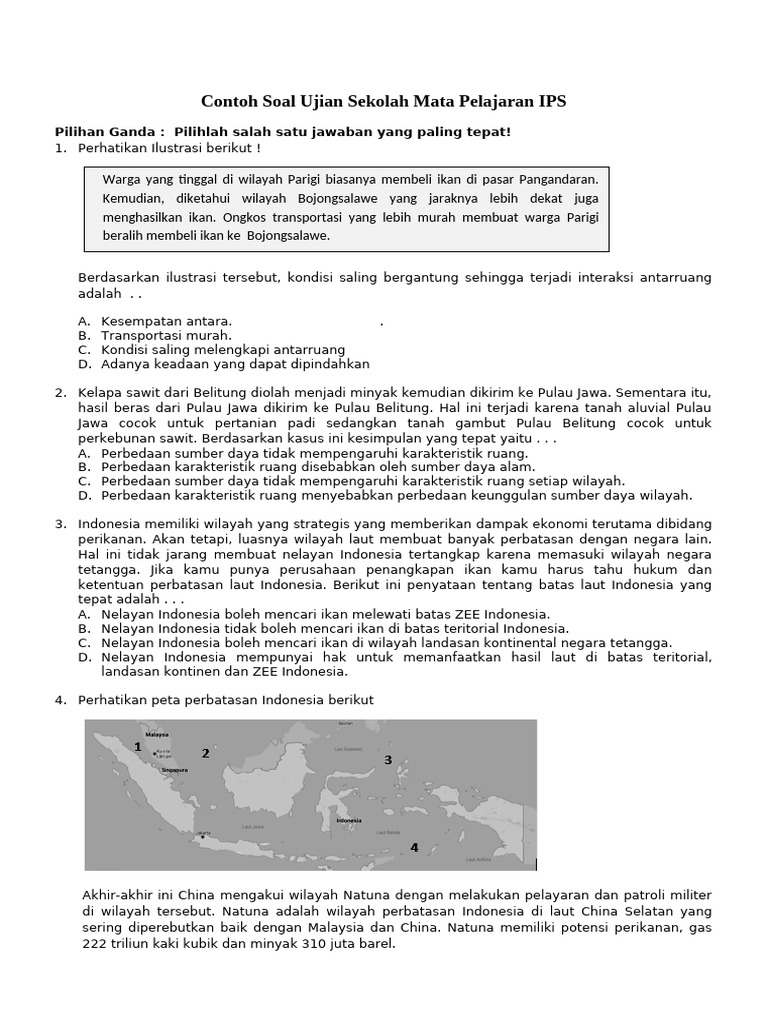 3 Contoh US IPS Untuk Siswa | PDF
