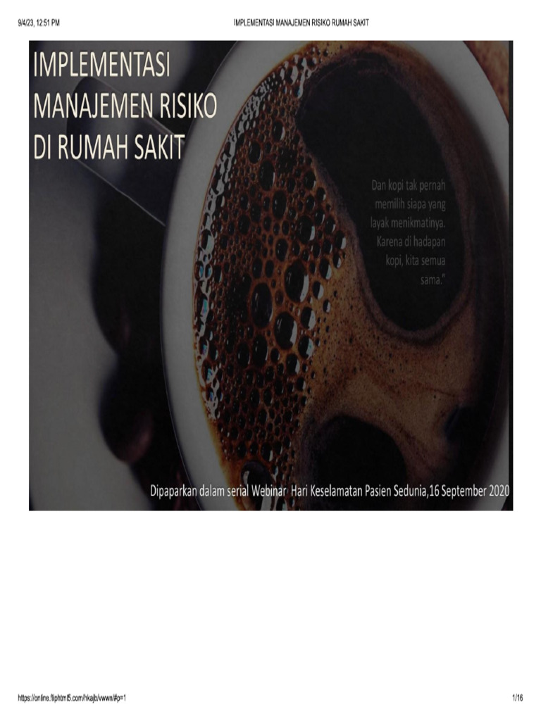 Implementasi Manajemen Risiko Rumah Sakit Pdf