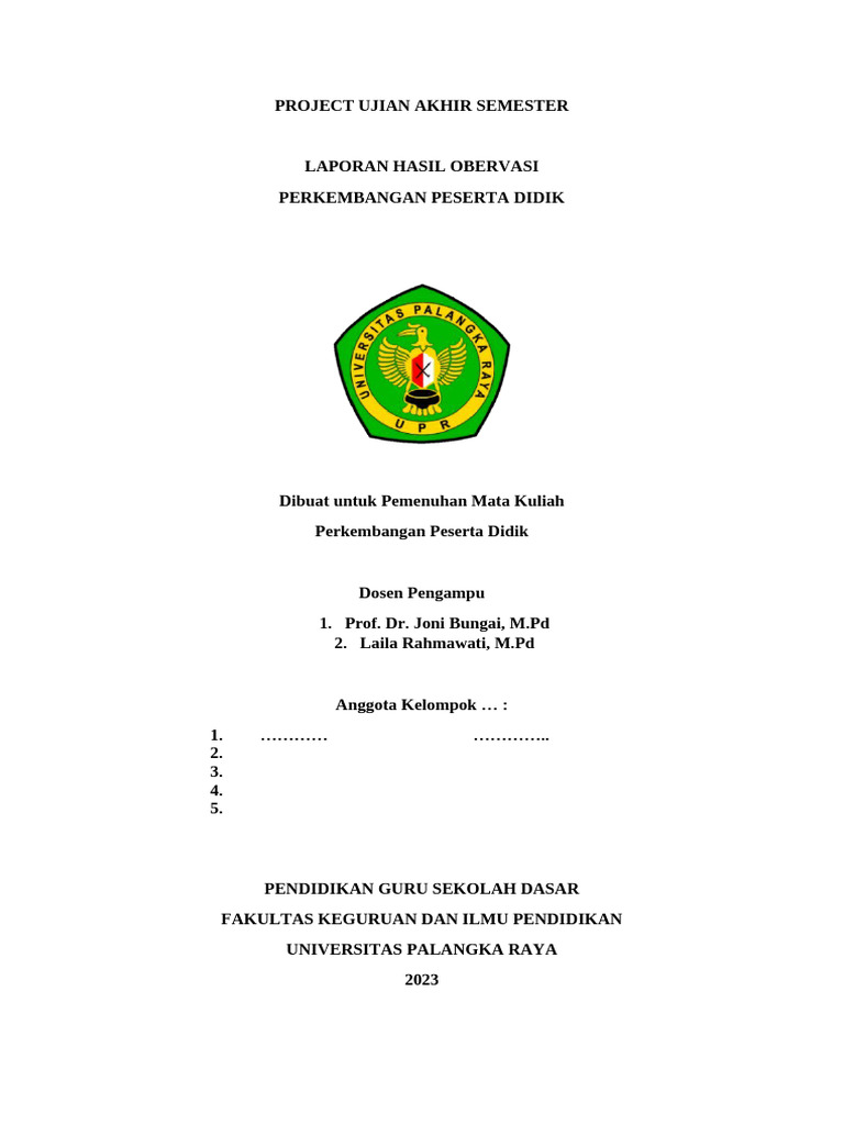 Format Laporan - Project Ujian Akhir Semester-1 | PDF