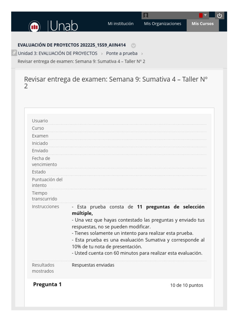 Evaluacion de Proyectos Semana 9 | PDF