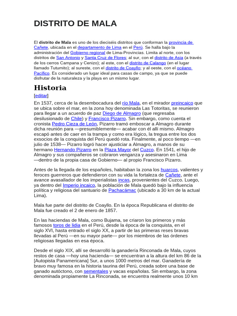 Distrito de Mala | PDF