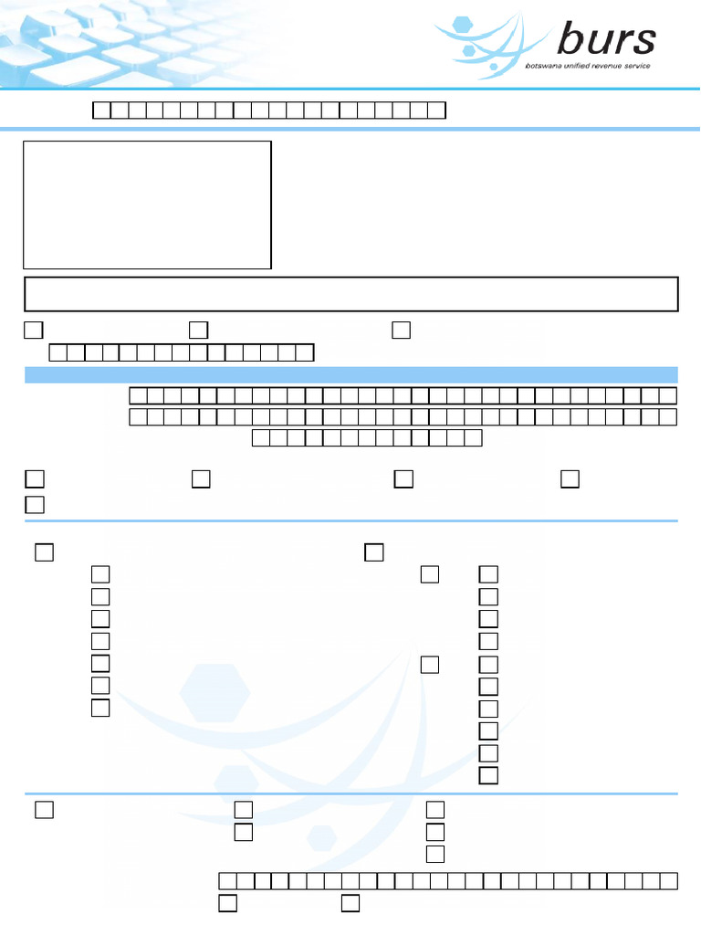 Application For Registration As A Taxpayer - Burs 1 | PDF