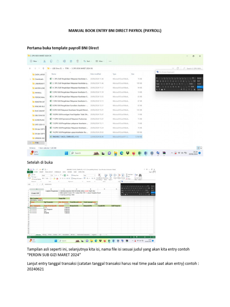 BNI Direct Payroll Entry Guide | PDF | Business | Finance & Money Management