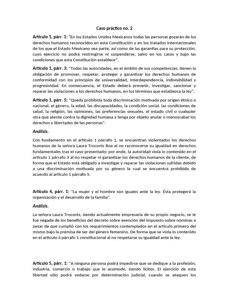 Borrador Caso Práctico No. 2 | PDF