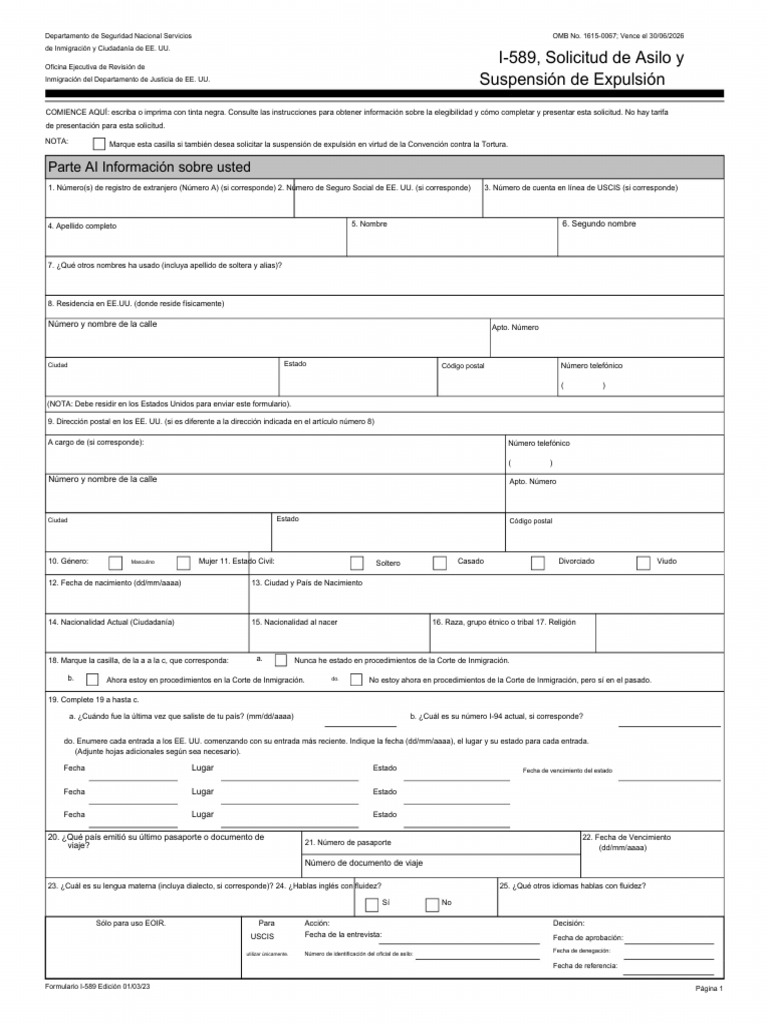 I-589 ESP | PDF