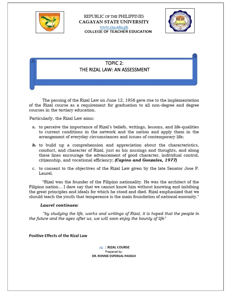 Rizal Chapter 1 Topic2 | PDF