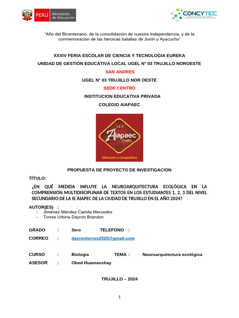 Proyecto Eureka 2024 Dayron y Camila | PDF