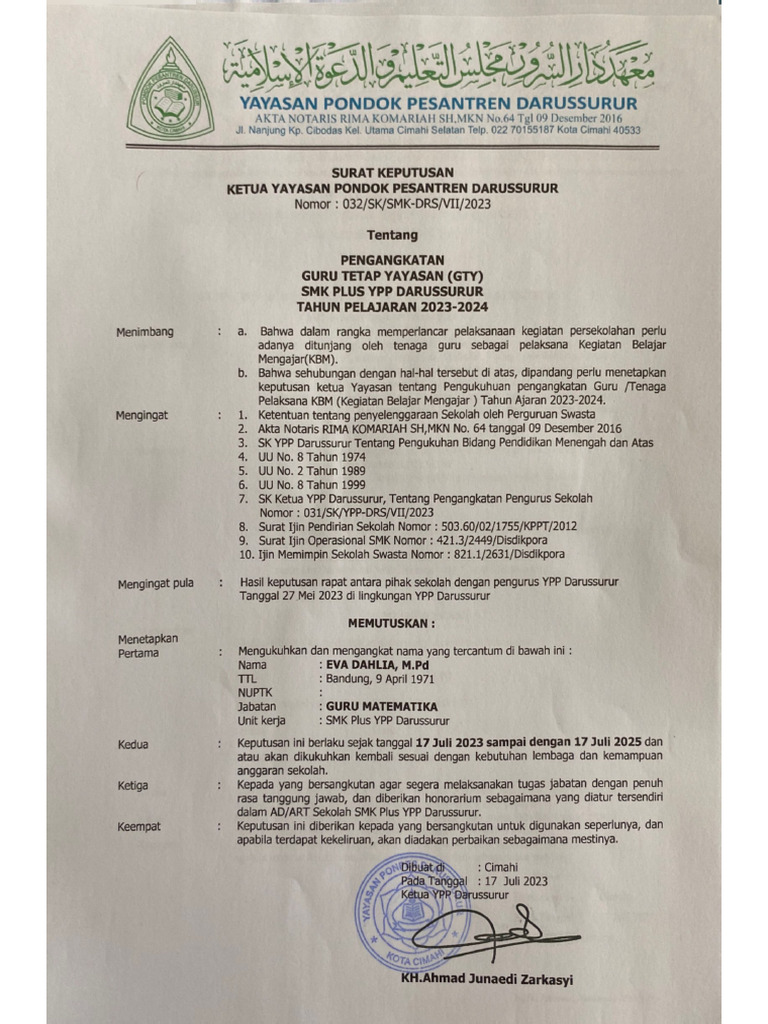 SK Mengajar SNK Tahun2023-2024 | PDF