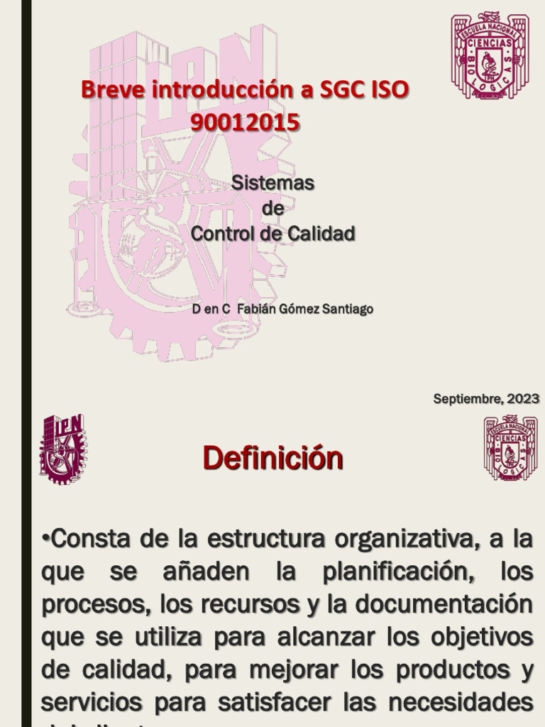 SGC ISO 9001 - 2015 Clase 12sep23 | PDF
