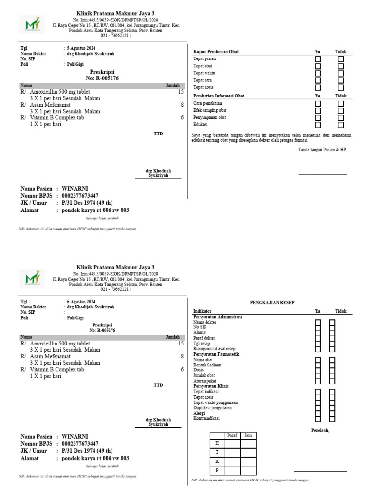 Cetak Surat WINARNI 2408070848 | PDF
