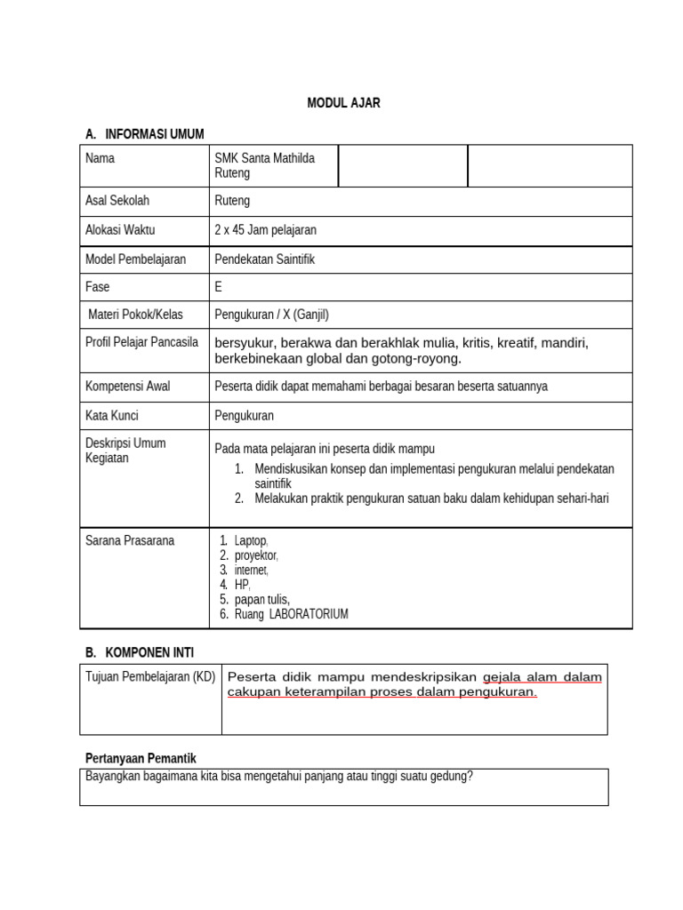 2 - FORMAT Modul Ajar | PDF