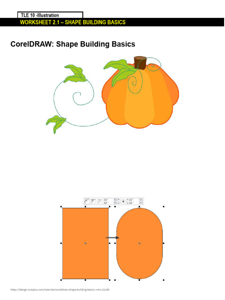 5 CorelDRAW Worksheet 2 1 ShapeBuilding Basics | PDF | Shape | Leaf