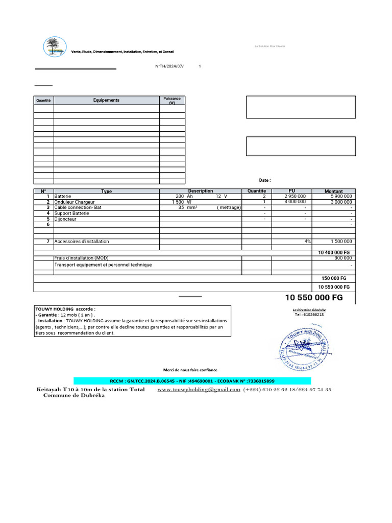 MR Soumah Facture 2 | PDF