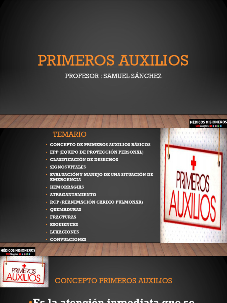 PRIMEROS AUXILIOS - PPTX Clase # 1 | PDF | Salud y bienestar