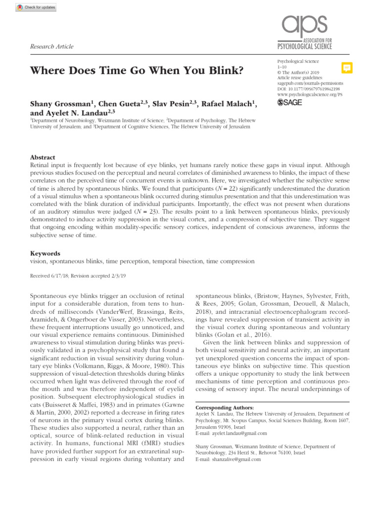 Where Does Time Go When You Blink | PDF