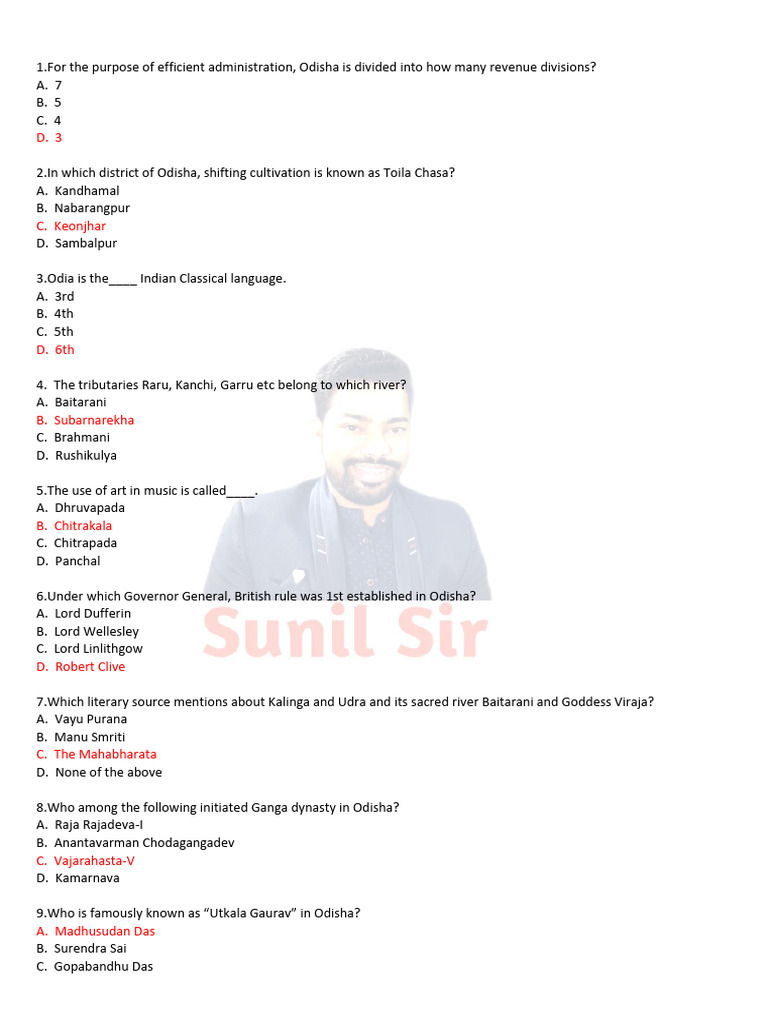 Odisha GK Quiz - 2 | PDF