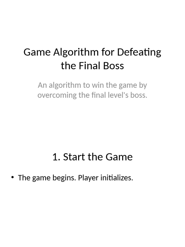 Game Algorithm Presentation | PDF