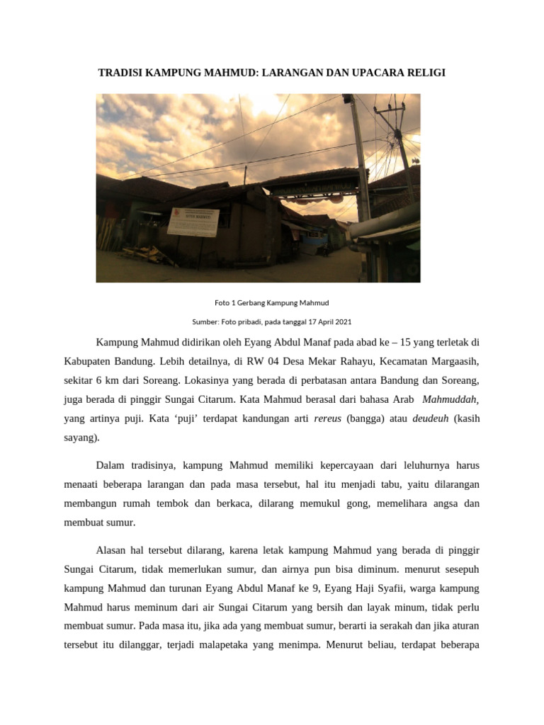 Tradisi Kampung Mahmud | PDF