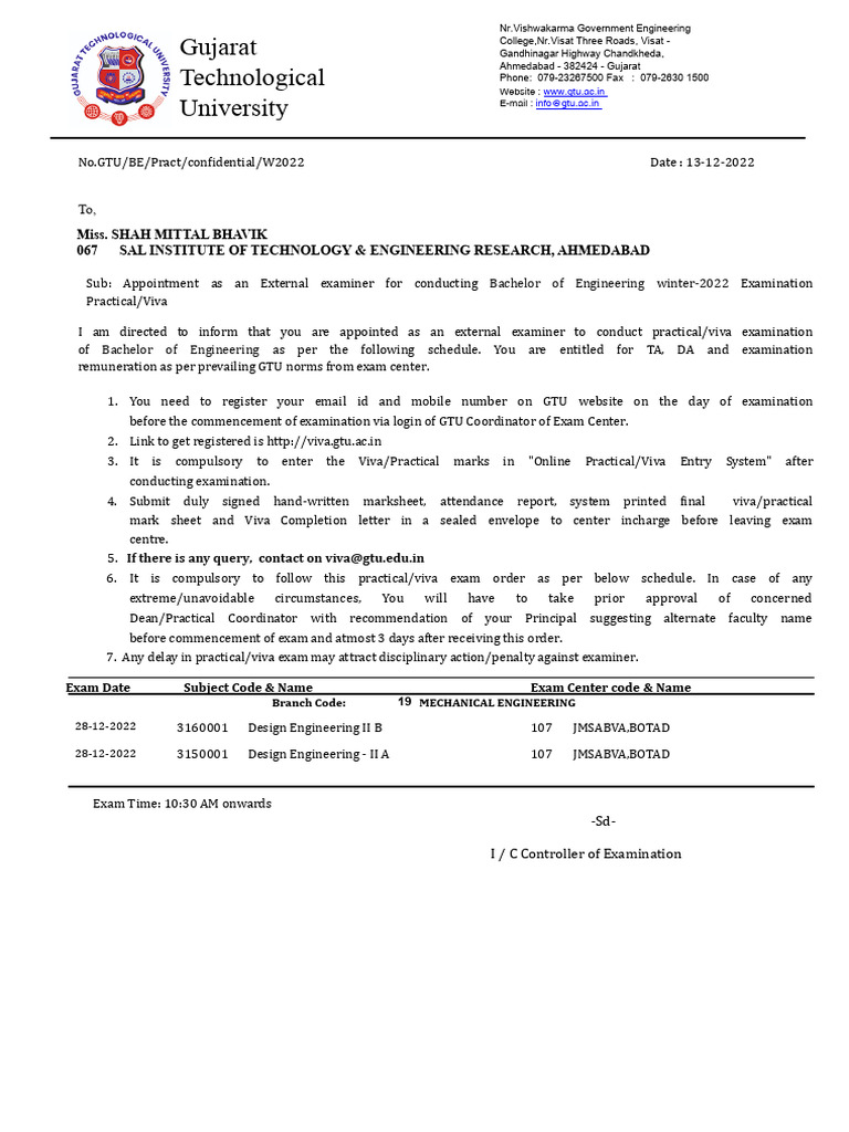 Gujarat Technological University | PDF