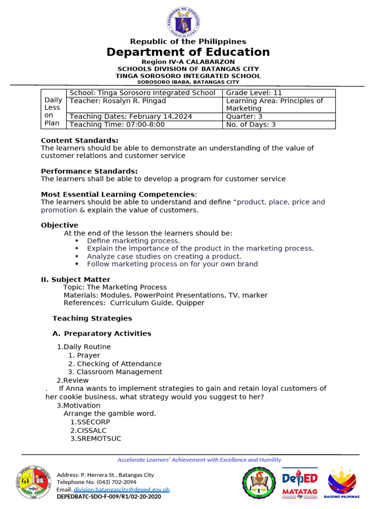 Marketing Q3 W3 Day3 | PDF