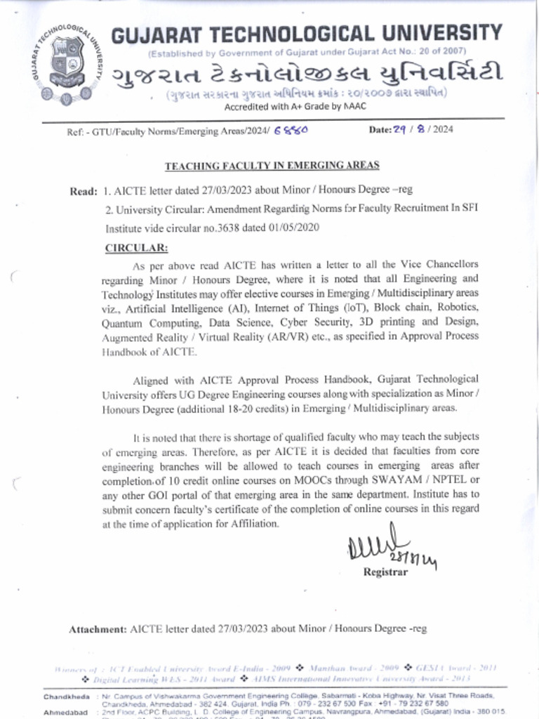 AICTE Guidelines on Minor Degrees | PDF | Engineering | Technology ...