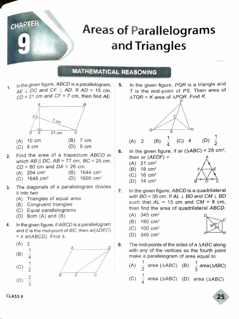 Areas of Parallelograms and Triangles | PDF