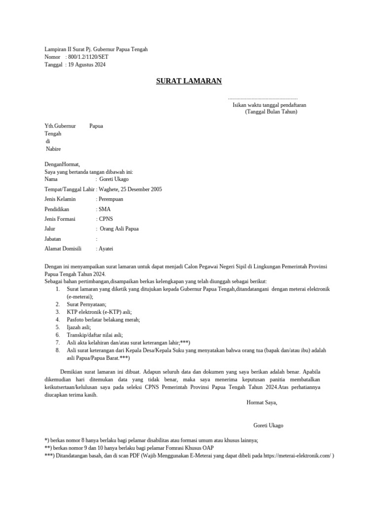 Format CPNS 2024 | PDF