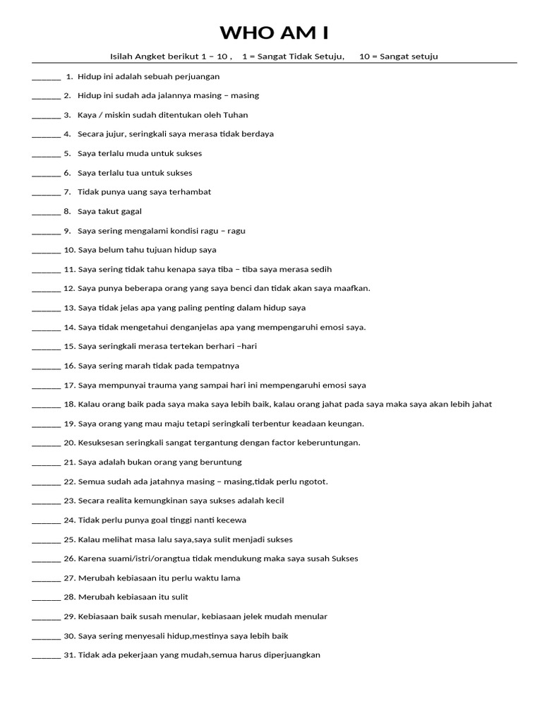 Who Am I Revisi | PDF
