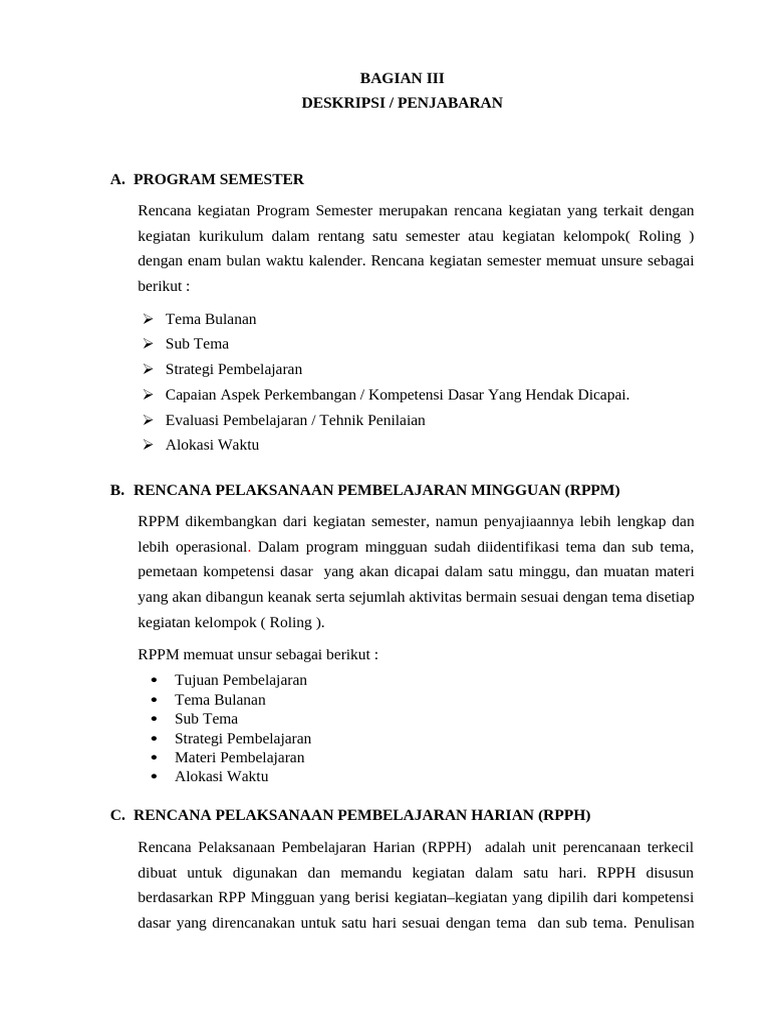 Deskripsi Promes, RPPM, RPPH, Penilaian | PDF