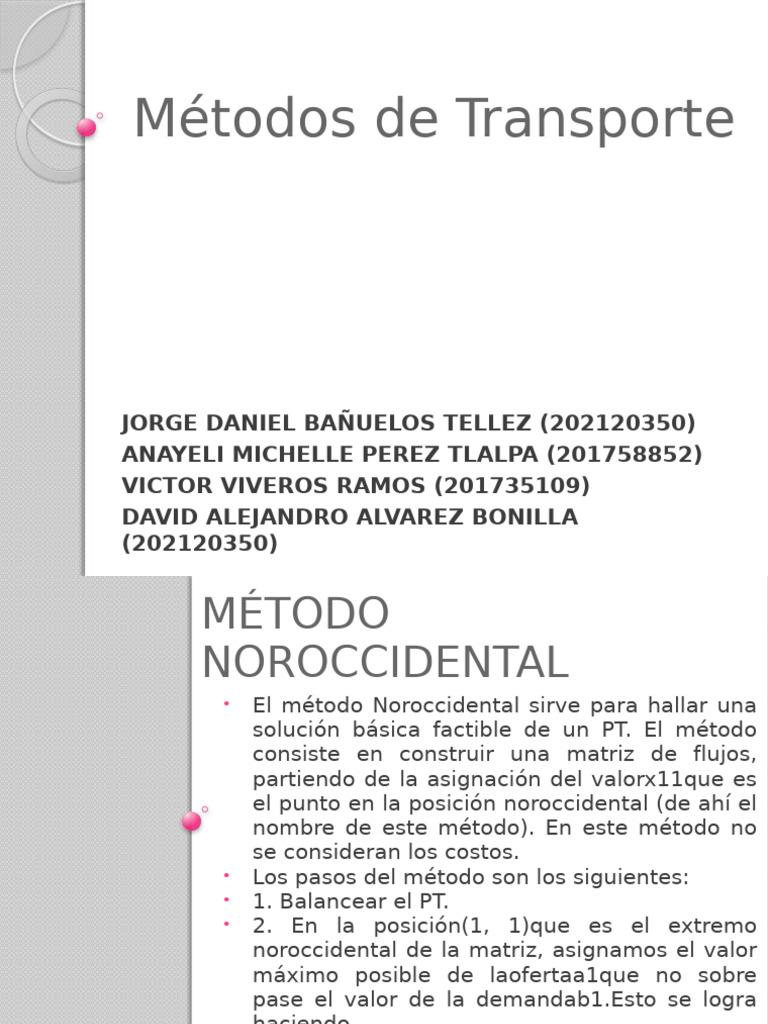 Métodos de Transporte | PDF