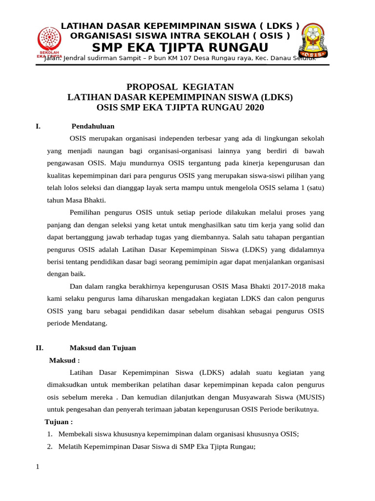 Proposal Ldks 2009 Jadi | PDF