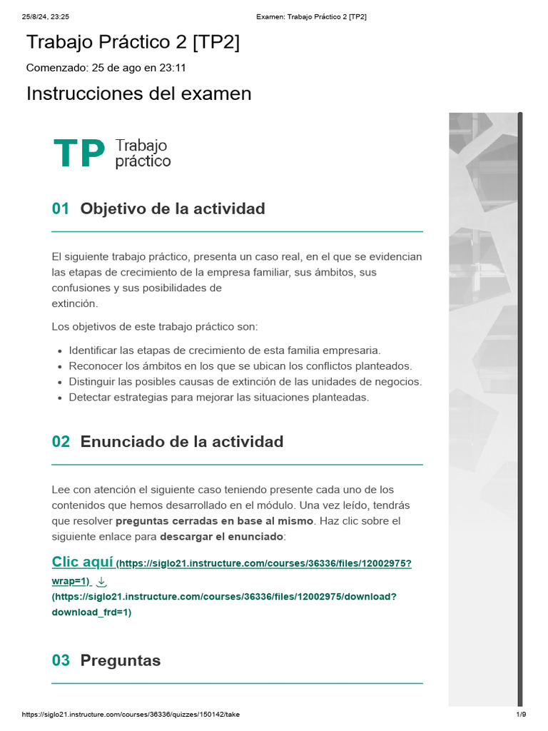 Examen - Trabajo Práctico 2 (TP2) 70% | PDF | Business