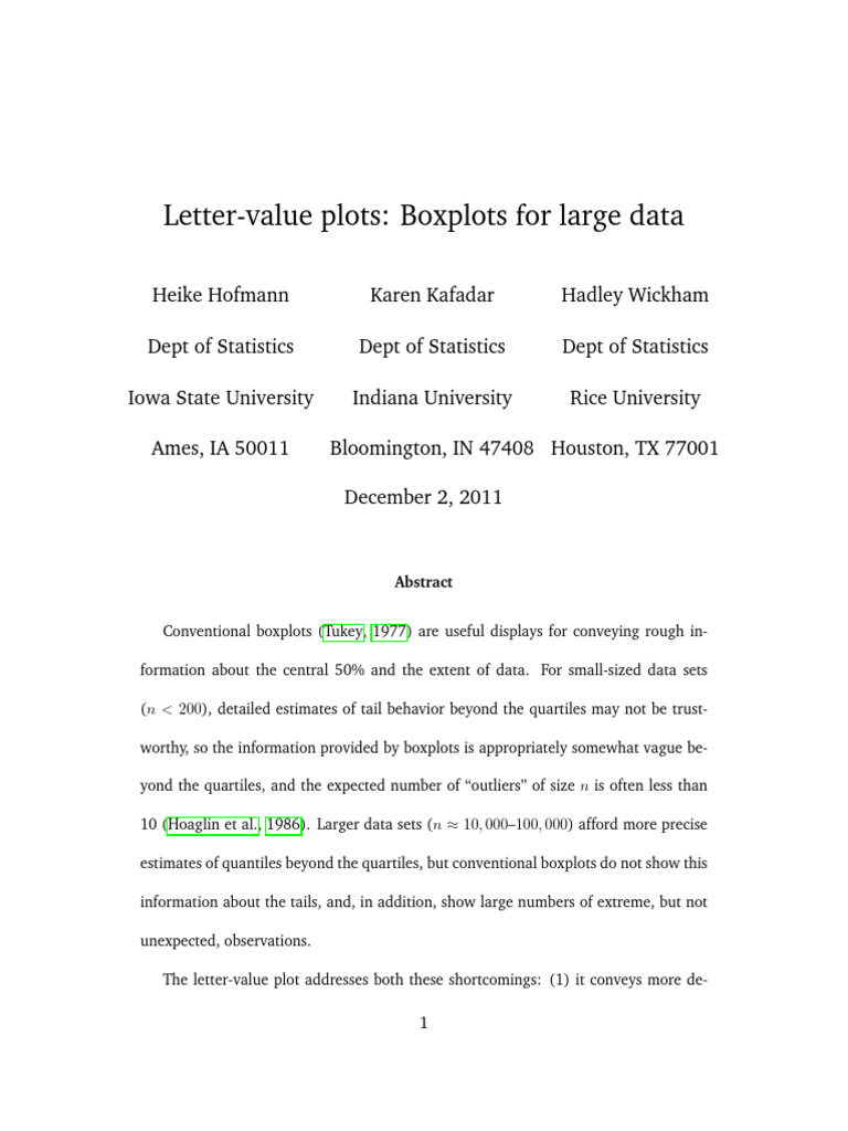 Boxplot Variants, The Letter-Value-plot | PDF
